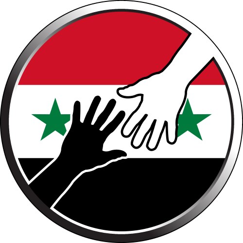 Syrian pin wavy flag Royalty Free Vector Image