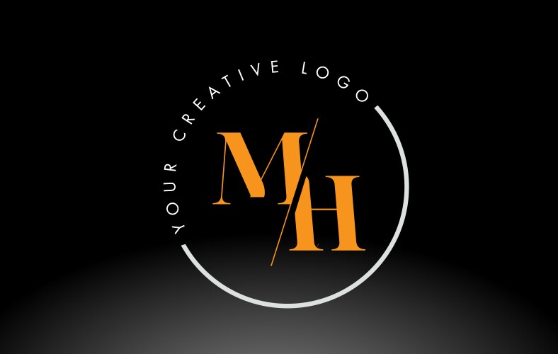 Mh m h brushed letter logo design with creative Vector Image