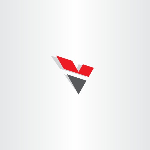 Letter v logo black red icon symbol element Vector Image