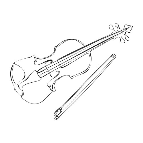 A single line drawing of violin continuous Vector Image