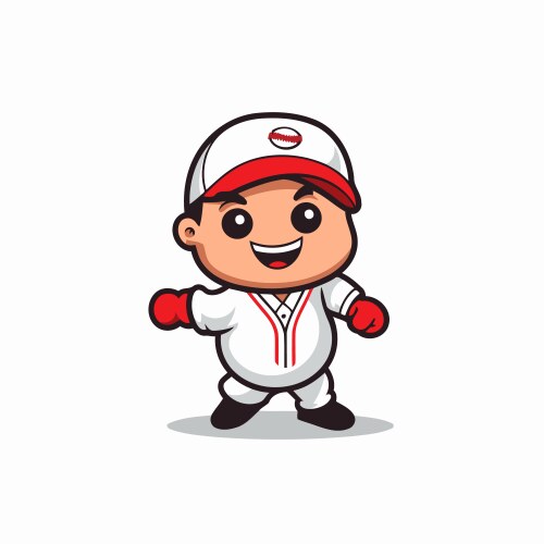 Baseball player cartoon mascot character Vector Image