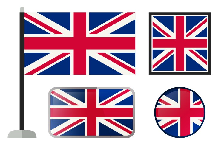 Great britain flag icon cartoon Royalty Free Vector Image