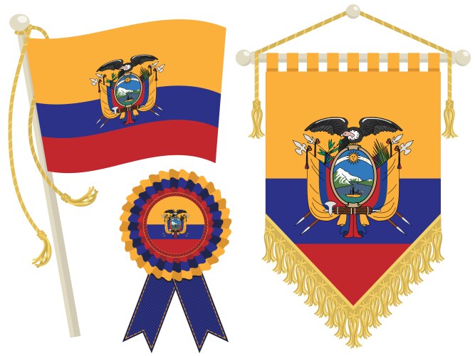 Flag ecuador Royalty Free Vector Image - VectorStock