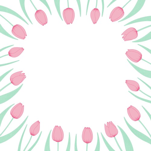 Tulip flowers horizontal border Royalty Free Vector Image