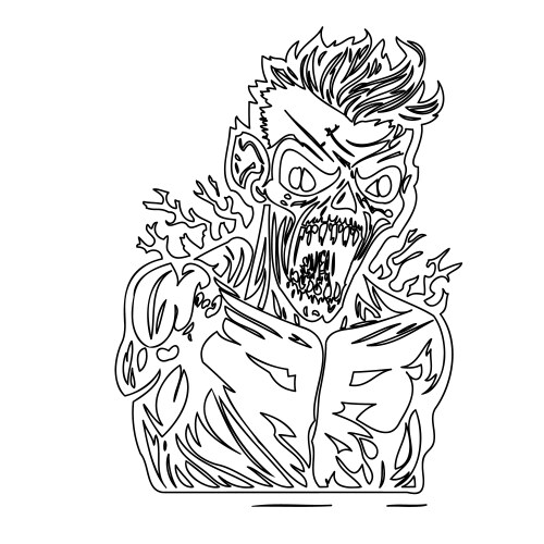 Zombie Outline Vector Images (over 4,400)