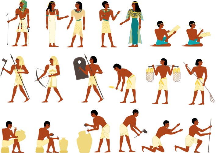 Ancient Egyptian Art Collection Royalty Free Vector Image