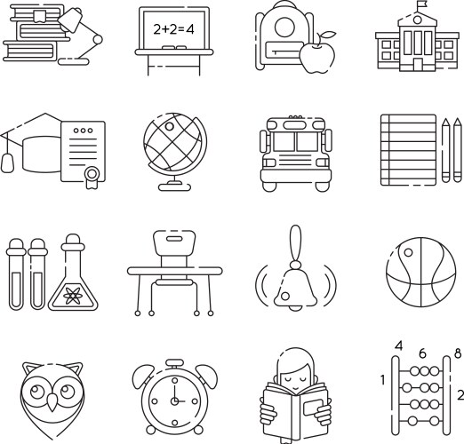 Basic geometric outline flat shapes educational Vector Image Basic geometric outline flat shapes educational Vector Image