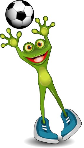 Frog with a soccer ball Royalty Free Vector Image