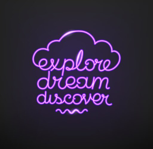 Dream team neon text sign Royalty Free Vector Image