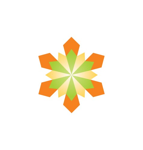 Gold diamond lotus flower logo Royalty Free Vector Image