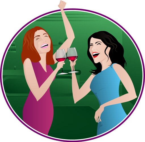 Girls night out neon lettering on brick wall Vector Image