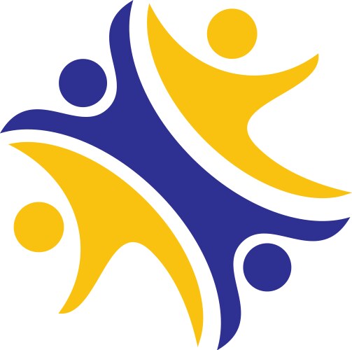 Optimistic people logo Royalty Free Vector Image