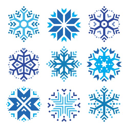 Decorative snowflakes set - winter series clip-art