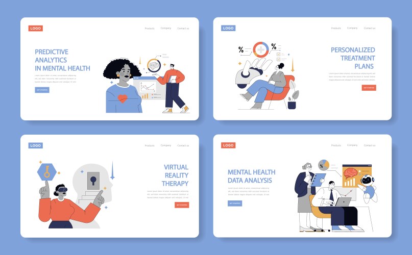 Ai in psychology flat Royalty Free Vector Image