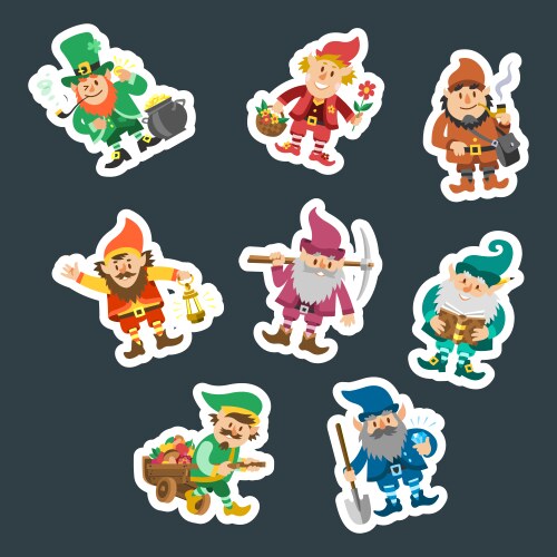 Fairy tale fantastic gnome dwarf elf character Vector Image