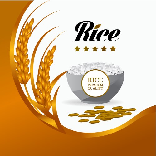 Rice bowl logo design template Royalty Free Vector Image