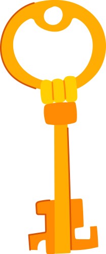 Vintage golden key cartoon Royalty Free Vector Image