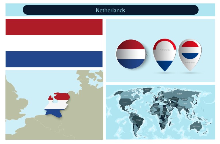 Political infographics made from maps and flags Vector Image