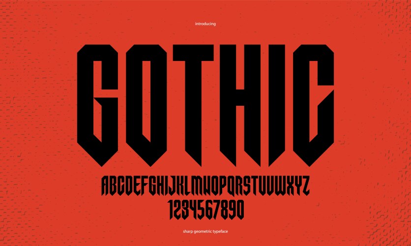 Sharp and bold display condensed font for logos Vector Image