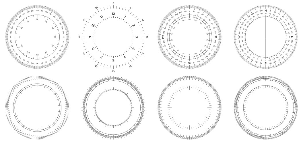 Protractor angles measuring tool round 360 Vector Image Protractor angles measuring tool round 360 Vector Image