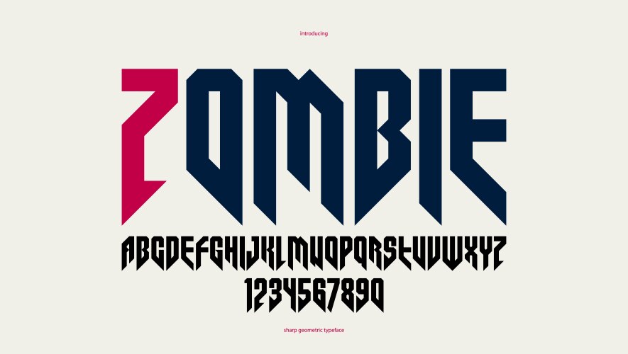 Sharp and bold display condensed font for logos Vector Image