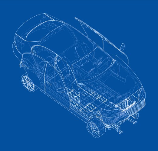 Electric Car Blueprint Drawing Vector Images (over 380)