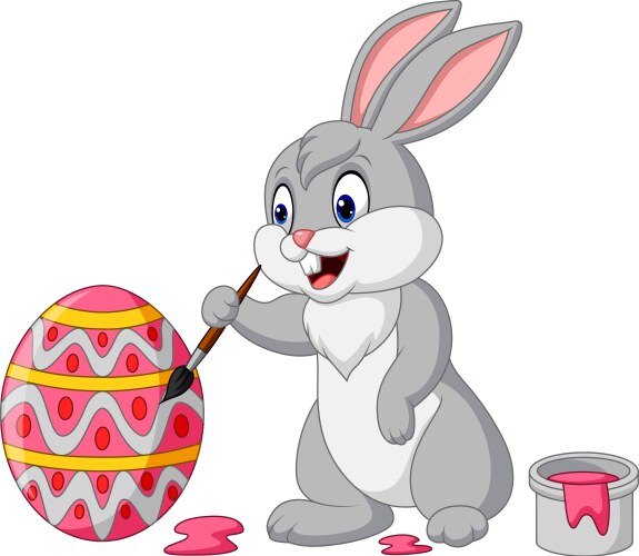 Cute rabbit cartoon holding easter egg Royalty Free Vector