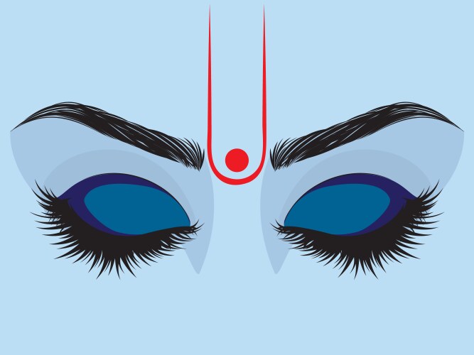 Krishna Eyes - Divine Portrait Royalty Free Vector Image