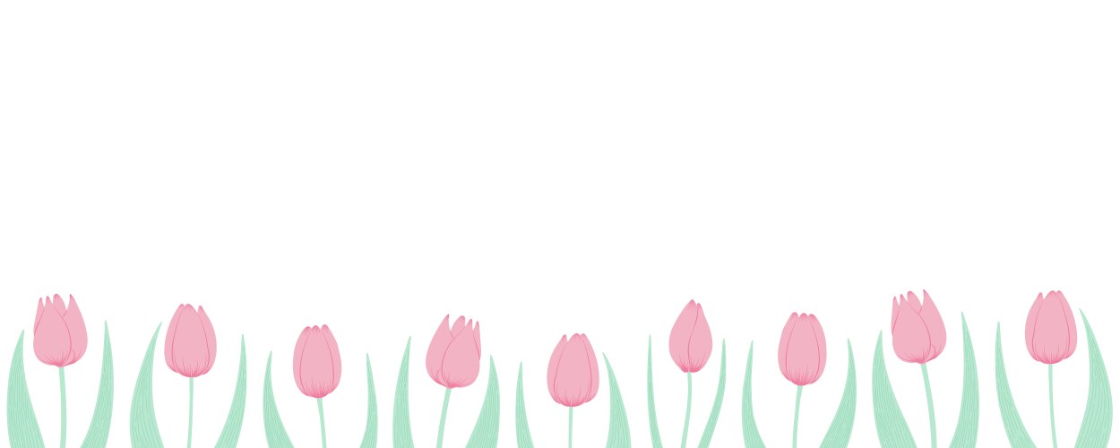 Tulip flowers frame border Royalty Free Vector Image