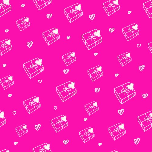 Hand drawn seamless red heart pattern valentines Vector Image