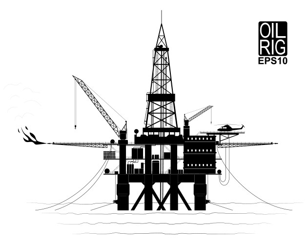 Oil drilling rig Royalty Free Vector Image - VectorStock