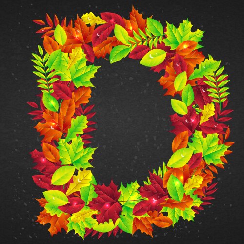 Letters of autumn leaves Royalty Free Vector Image