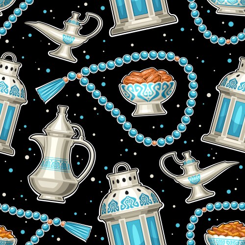 Ramadan iftar seamless pattern – Royalty-Free Vector | VectorStock