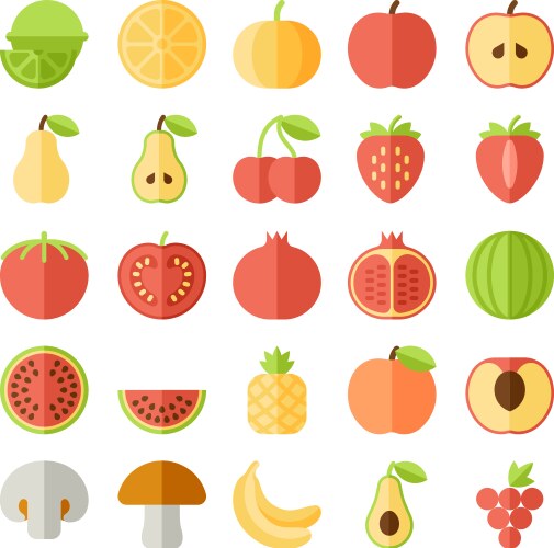 Food icons Royalty Free Vector Image - VectorStock