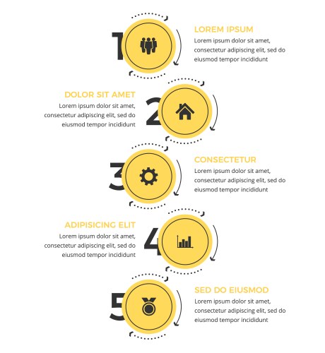 Infographic template with 5 elements Royalty Free Vector
