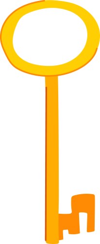 Gold magic key cartoon Royalty Free Vector Image