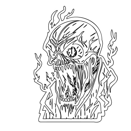 Zombie scary outline sketch Royalty Free Vector Image