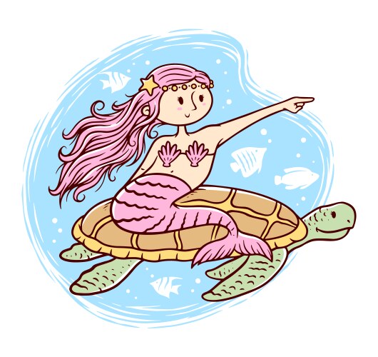 Cute cartoon mermaid Royalty Free Vector Image