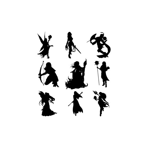 Set fairies collection girls fairy Royalty Free Vector Image Set fairies collection girls fairy Royalty Free Vector Image
