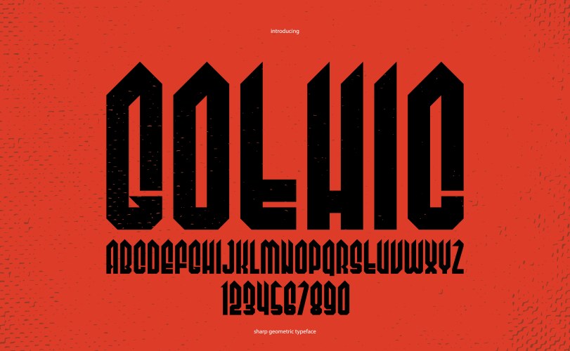 Sharp and bold display condensed font for logos Vector Image