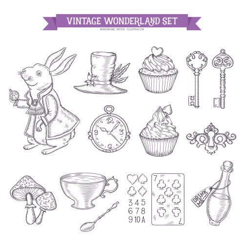 Alice in Wonderland Vector Images (over 1,000)