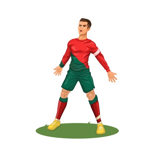 Christiano ronaldo celebration pose Royalty Free Vector