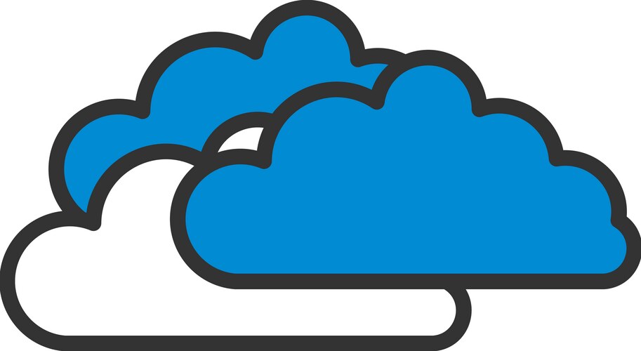 Partly cloudy color icon Royalty Free Vector Image