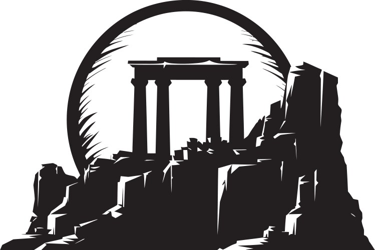 Greek heritage architecture logo iconic Royalty Free Vector