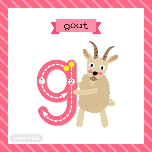 Letter g uppercase tracing practice worksheet Vector Image