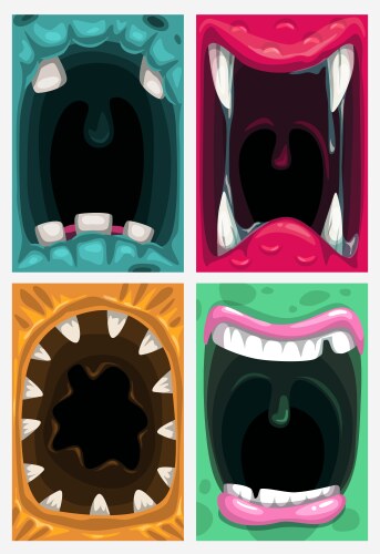 Creepy halloween backgrounds monster mouth Vector Image