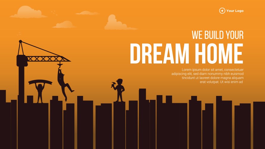 We build your dream world portrait template Vector Image