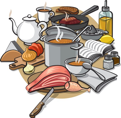 Cooking food Royalty Free Vector Image - VectorStock