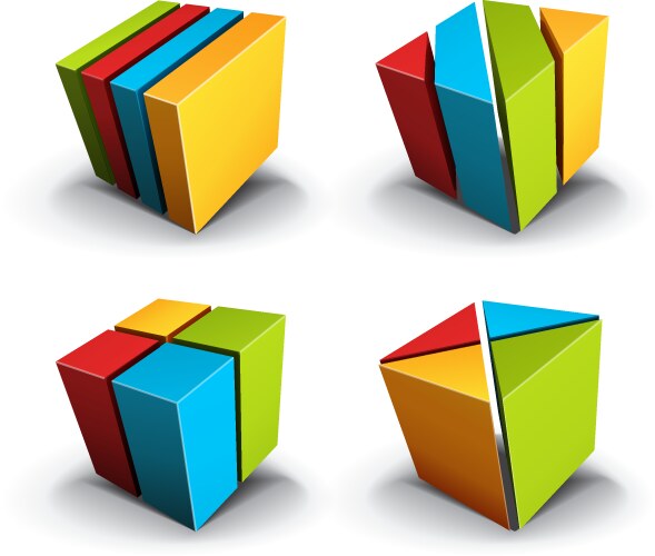 Colored cube logos Royalty Free Vector Image - VectorStock