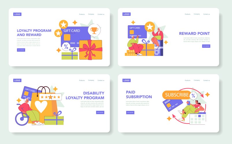 Loyalty program and reward flat Royalty Free Vector Image